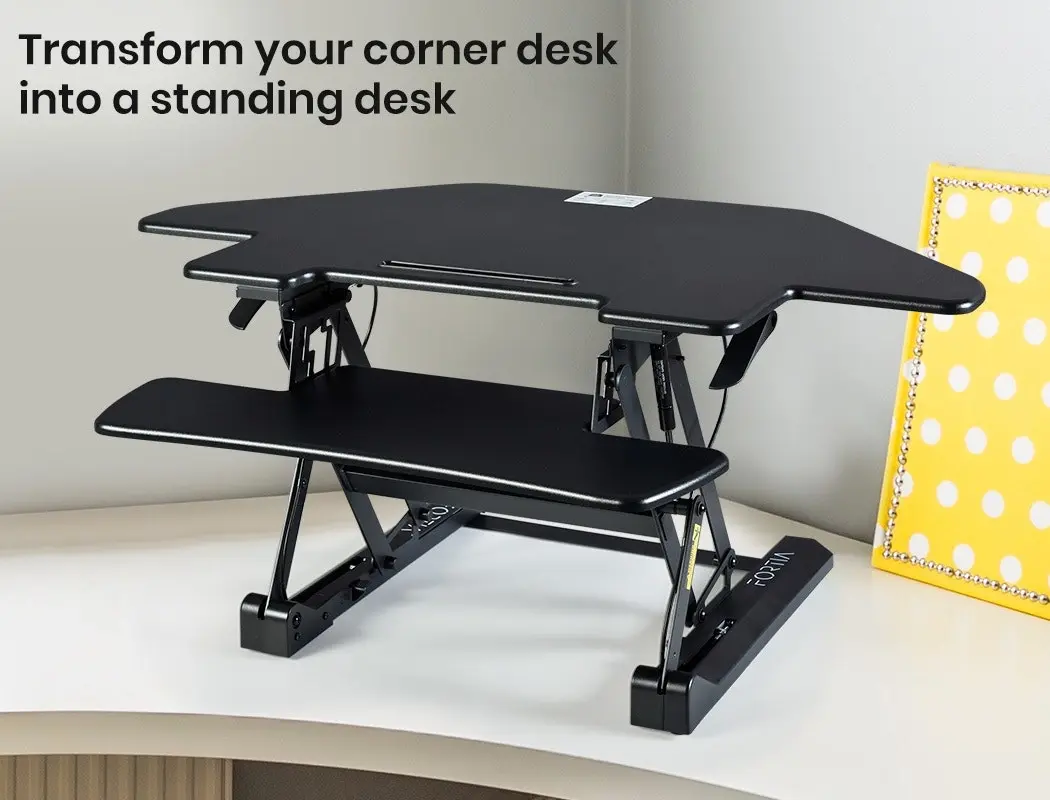 Fortia Corner Desk Riser 110cm Wide Adjustable Sit to Stand for Dual ...