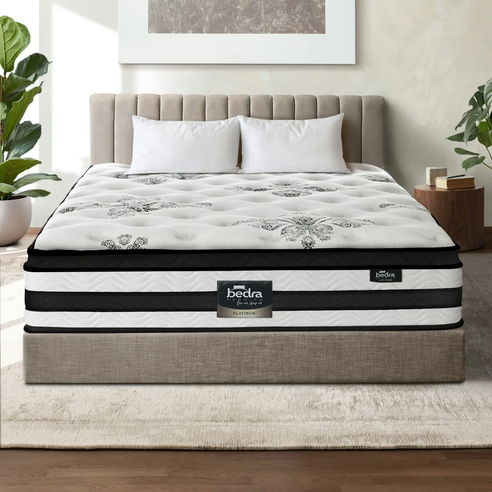 Bedra Queen Mattress Bed 34CM Cool Gel Foam Pocket Spring Medium Firm ...