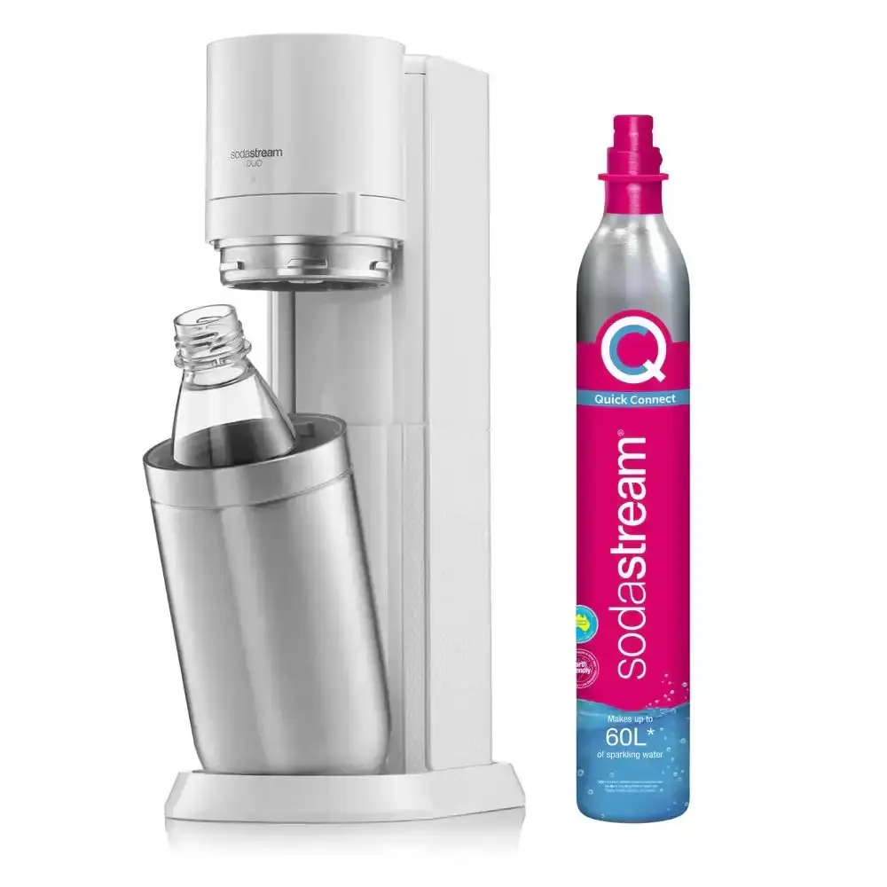 SodaStream Duo Sparkling/Fizzy Water Soda Drink Maker White 60L w/1L ...