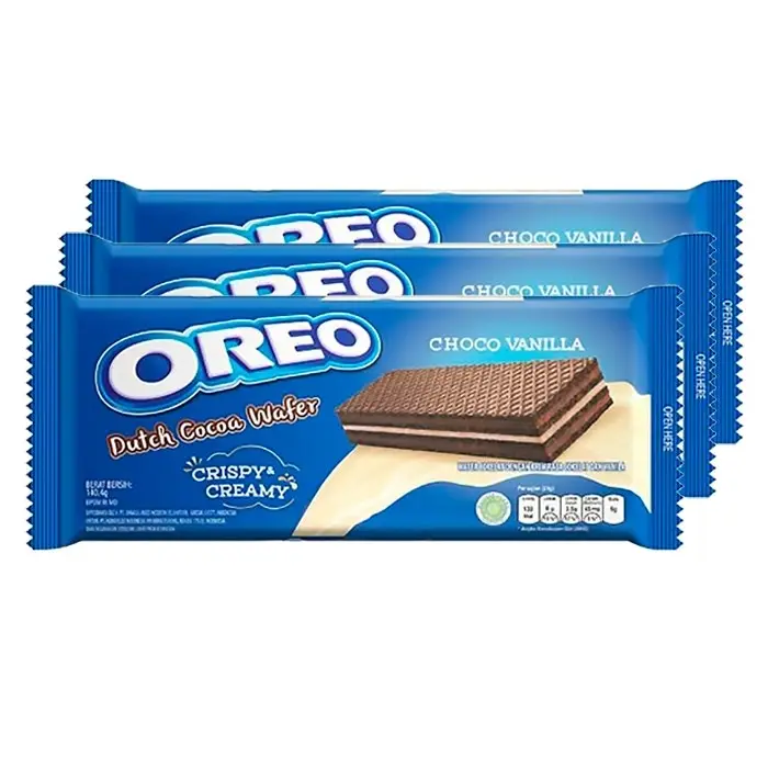 3x Oreo 140g Double Choc Dutch Cocoa Vanilla Wafer Creamy Cookie ...