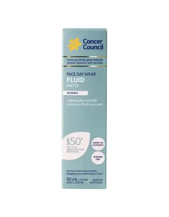 Cancer Council Day Wear Face Fluid Matte Invisible SPF50+ 50ml | Direct ...