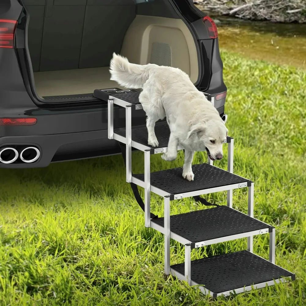 Petzly Foldable Dog Ramps 5 Steps Adjustable Height Dog Stair Portable ...
