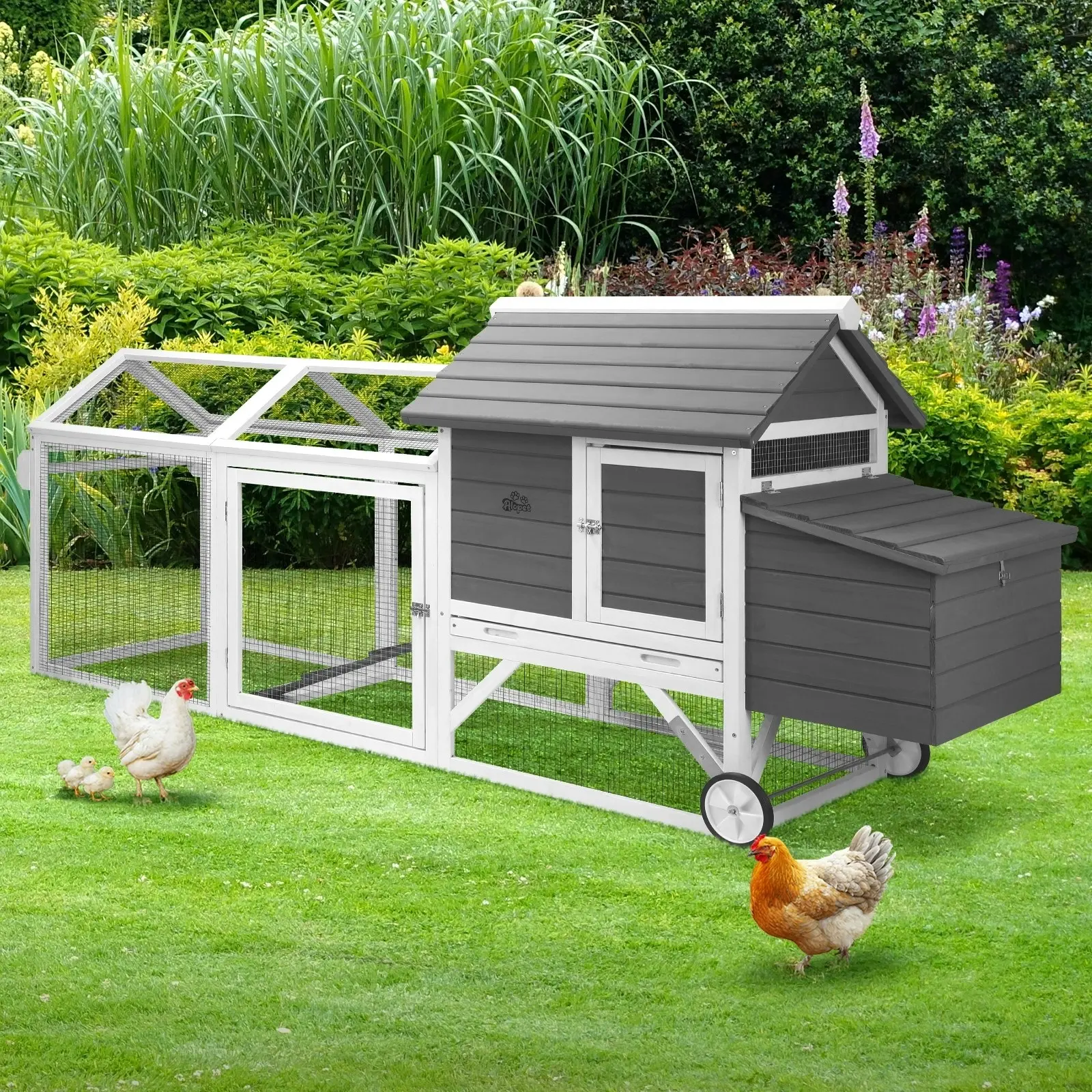 Alopet Chicken Coop Rabbit Hutch Extra Large Wooden House Run Hatch Box ...